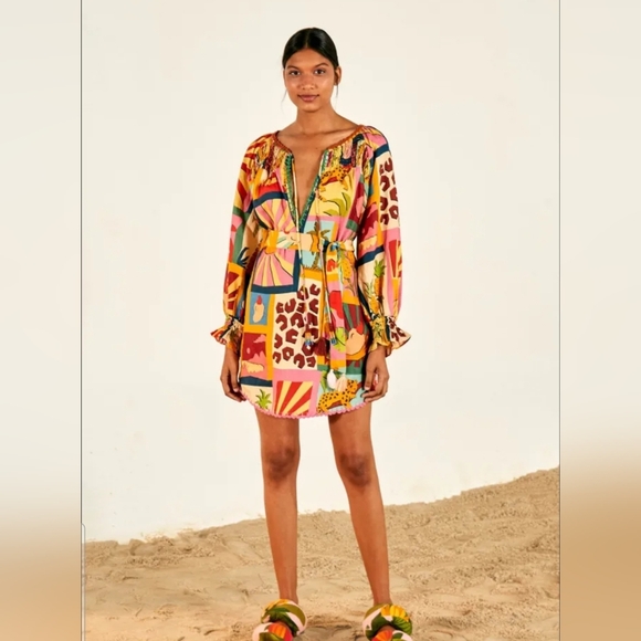 FARM Rio | Dresses | Farm Rio Colorful Bohemian Dress | Poshmark